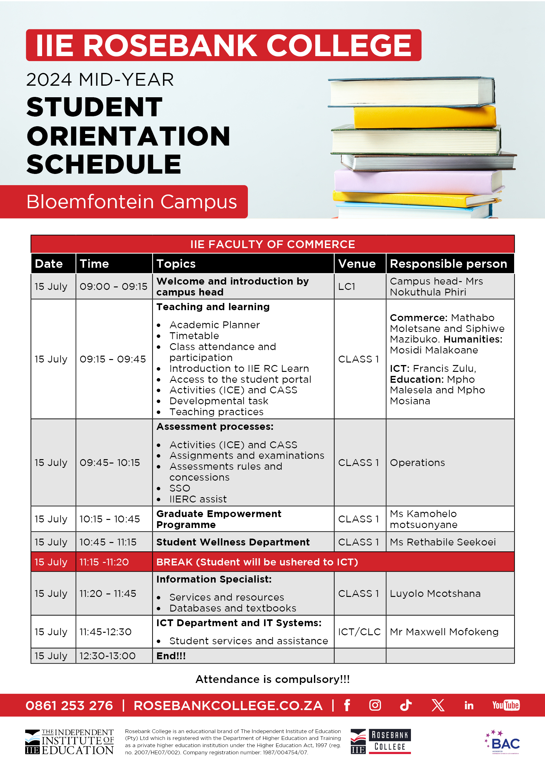 Student Orientation - Rosebank College