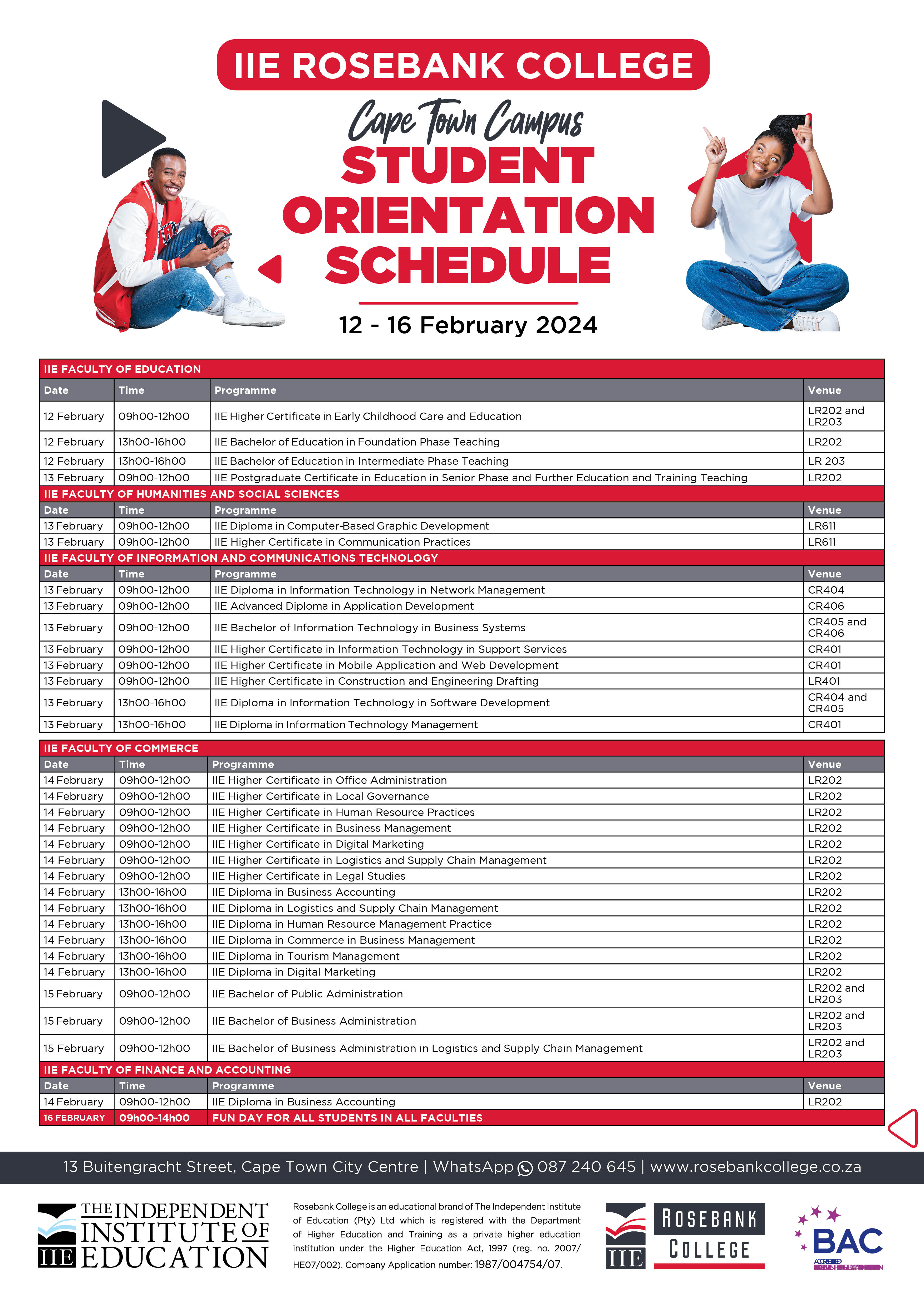 Student Orientation - Rosebank College