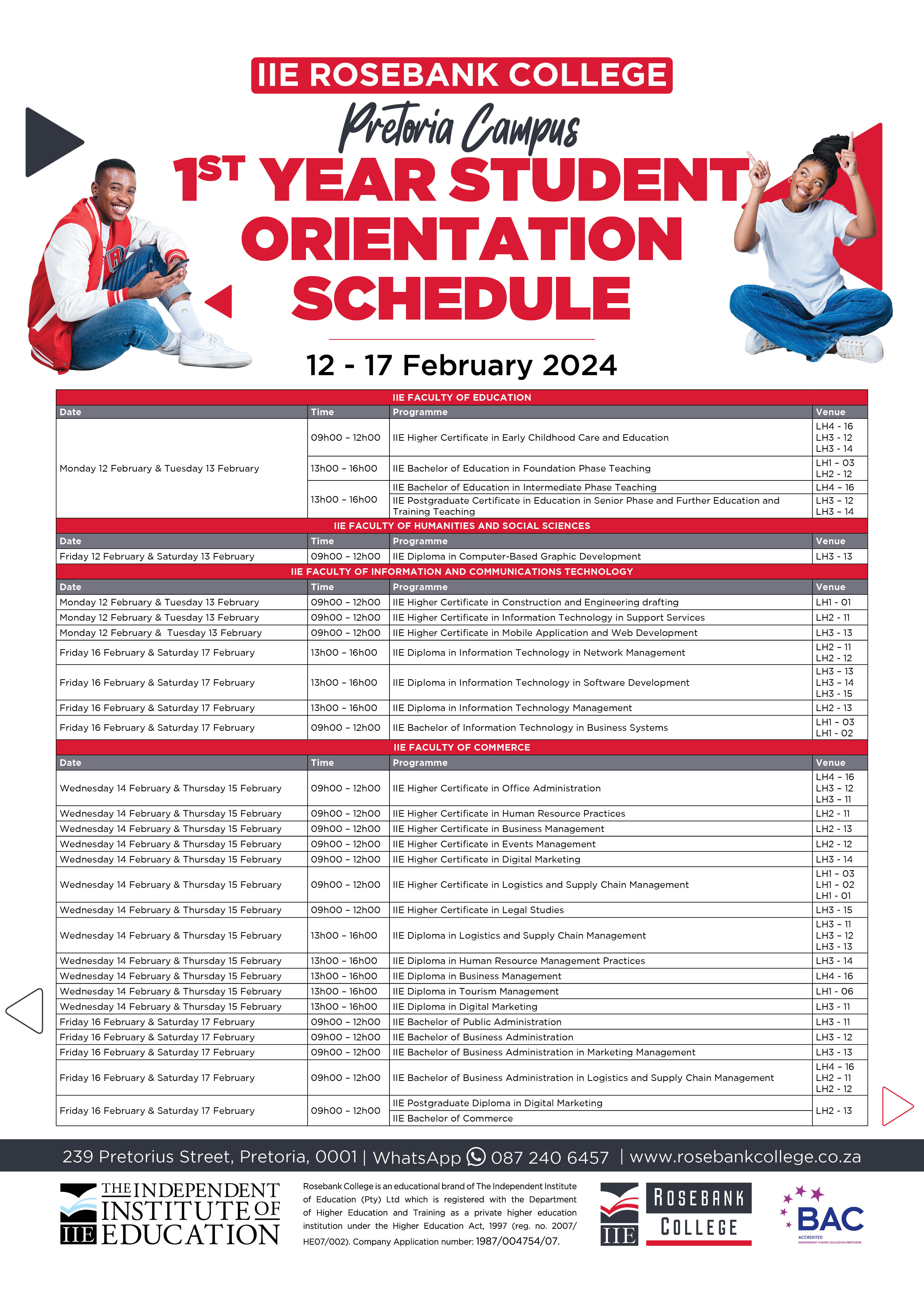 Student Orientation - Rosebank College