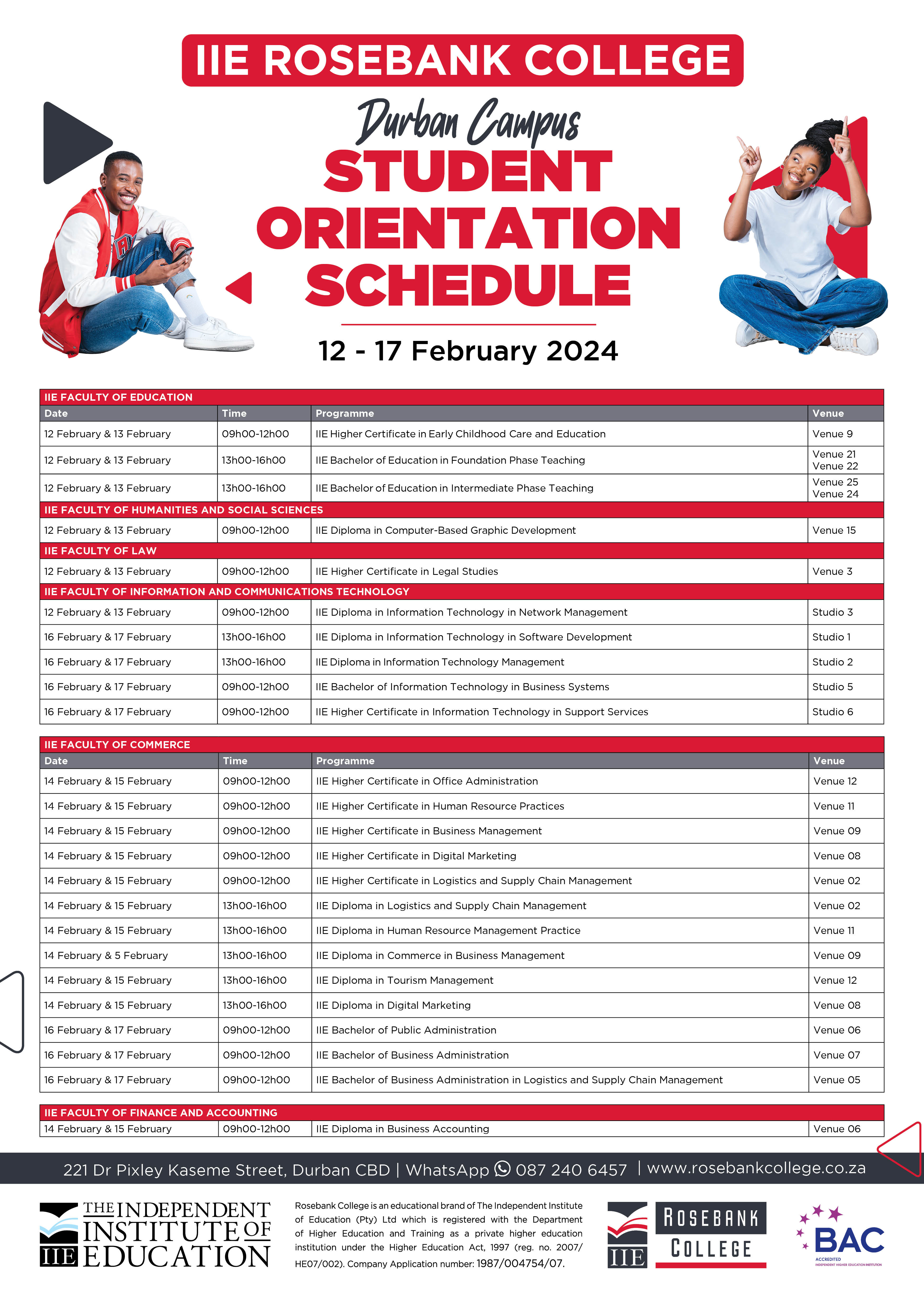 Student Orientation - Rosebank College